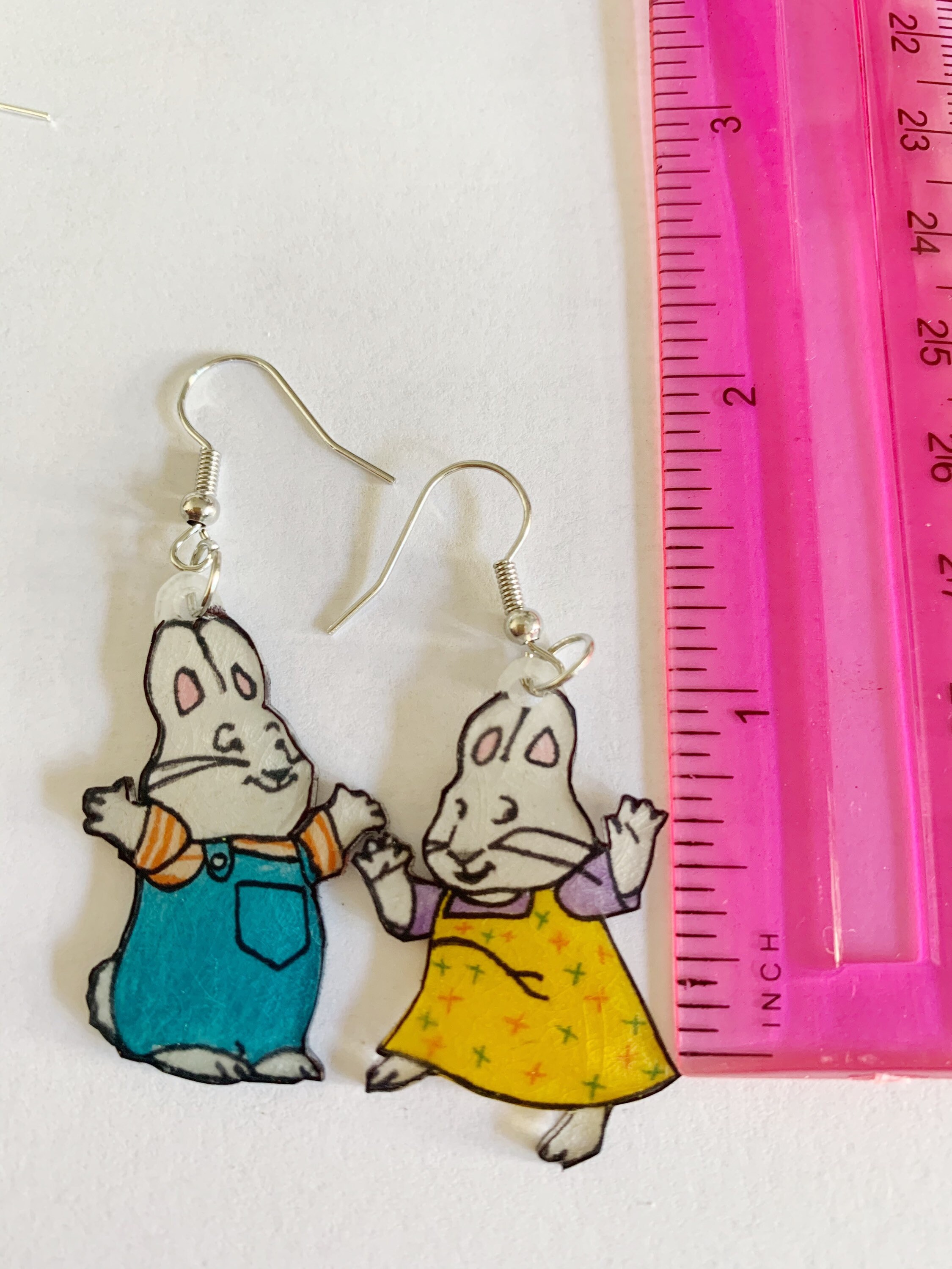 Rabbit Cartoon Character Earrings - Etsy
