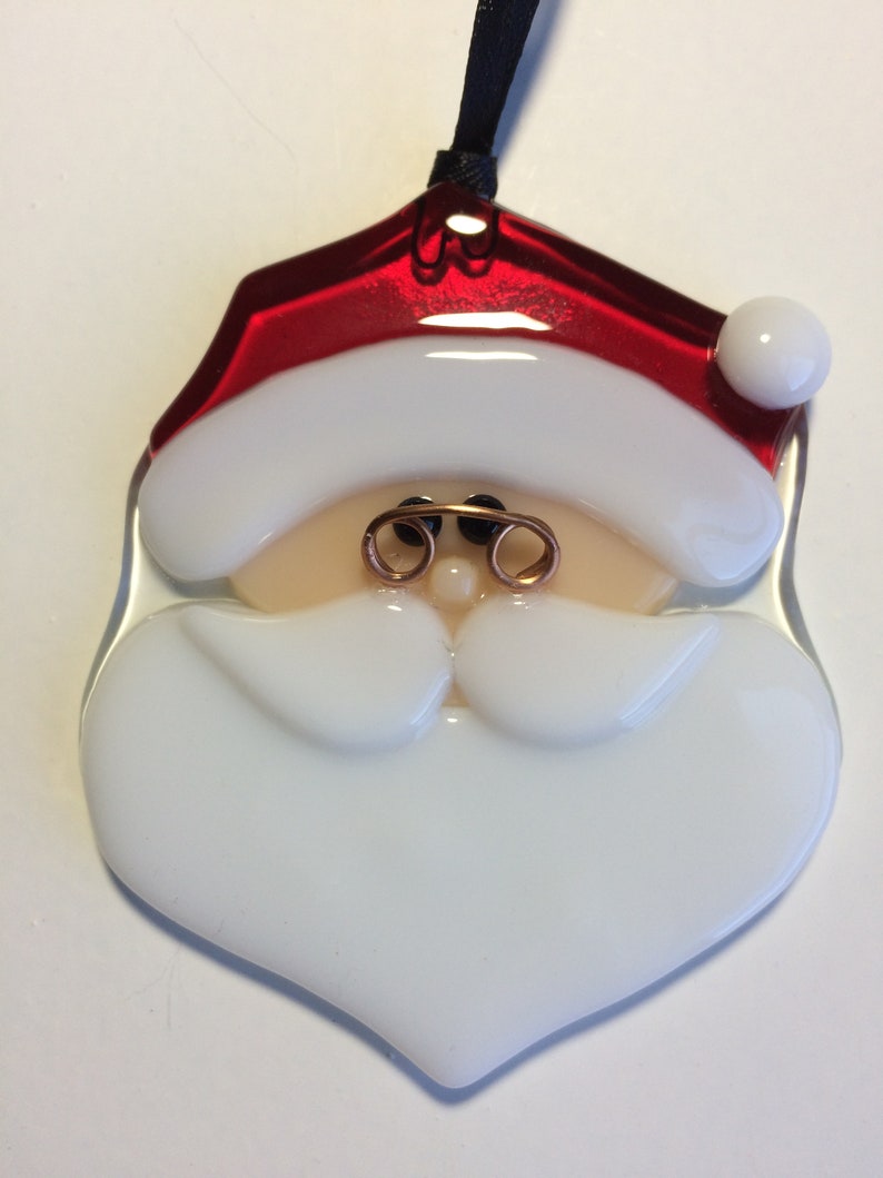 Santa Fused Glass | Etsy