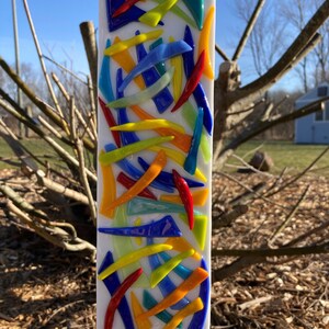 Multi-colored Shapes-garden Stake, Fused Glass - Etsy