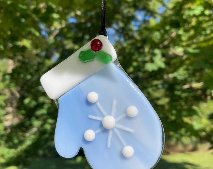 Mitten-powder Blue, Fused Glass - Etsy