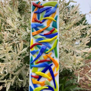 Multi-colored Shapes-garden Stake, Fused Glass - Etsy
