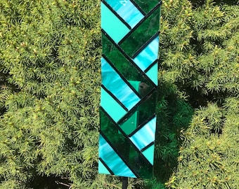 Multi-colored Shapes-garden Stake, Fused Glass - Etsy