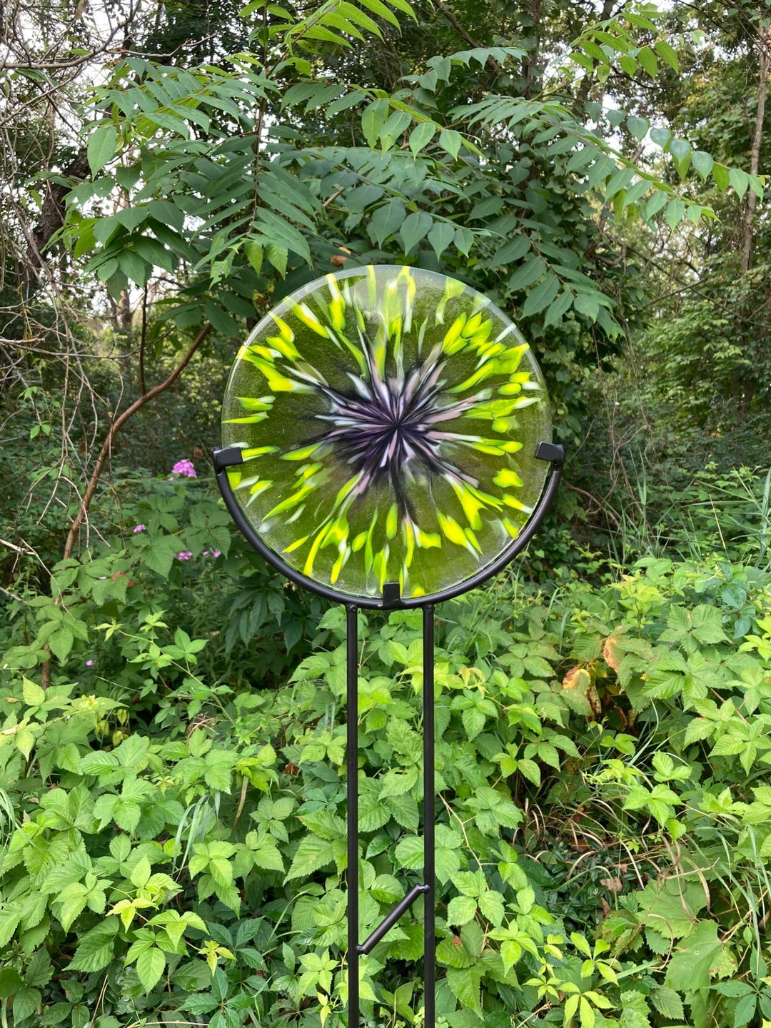 Purple & Lemongrass Frit Stretch Garden Stake-fused Glass - Etsy