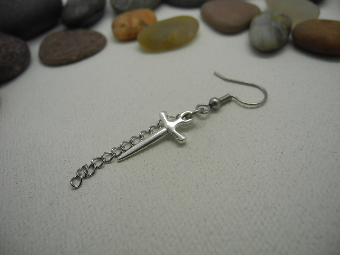 Weapon Earrings Blade Earring Sword Earring Dagger Earring Chain ...