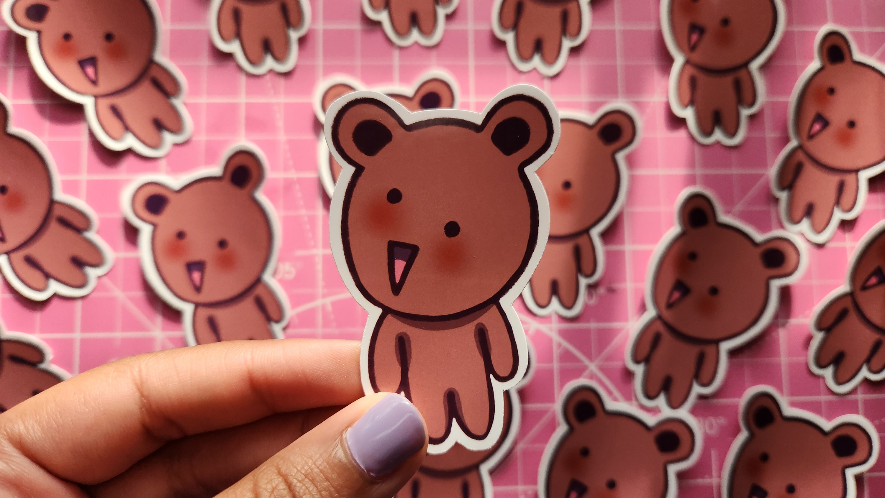 Cute Brown Bear Sticker Vinyl Stickers Derp Bear - Etsy