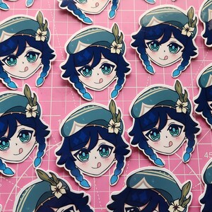 Cute Venti Sticker 2.0 Genshin Impact Waterproof - Etsy