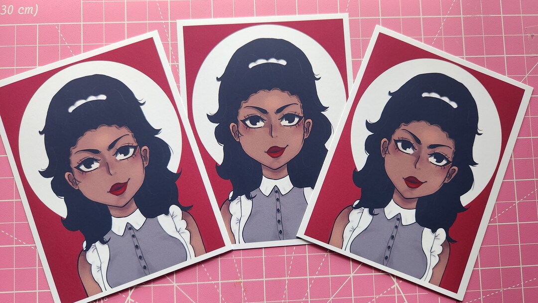 Cute Maid Girl in Gray Print | Original Art | - Etsy
