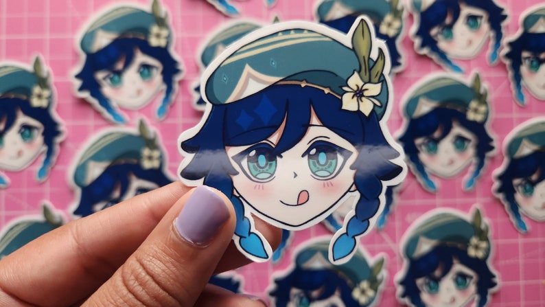 Cute Venti Sticker 2.0 Genshin Impact Waterproof - Etsy