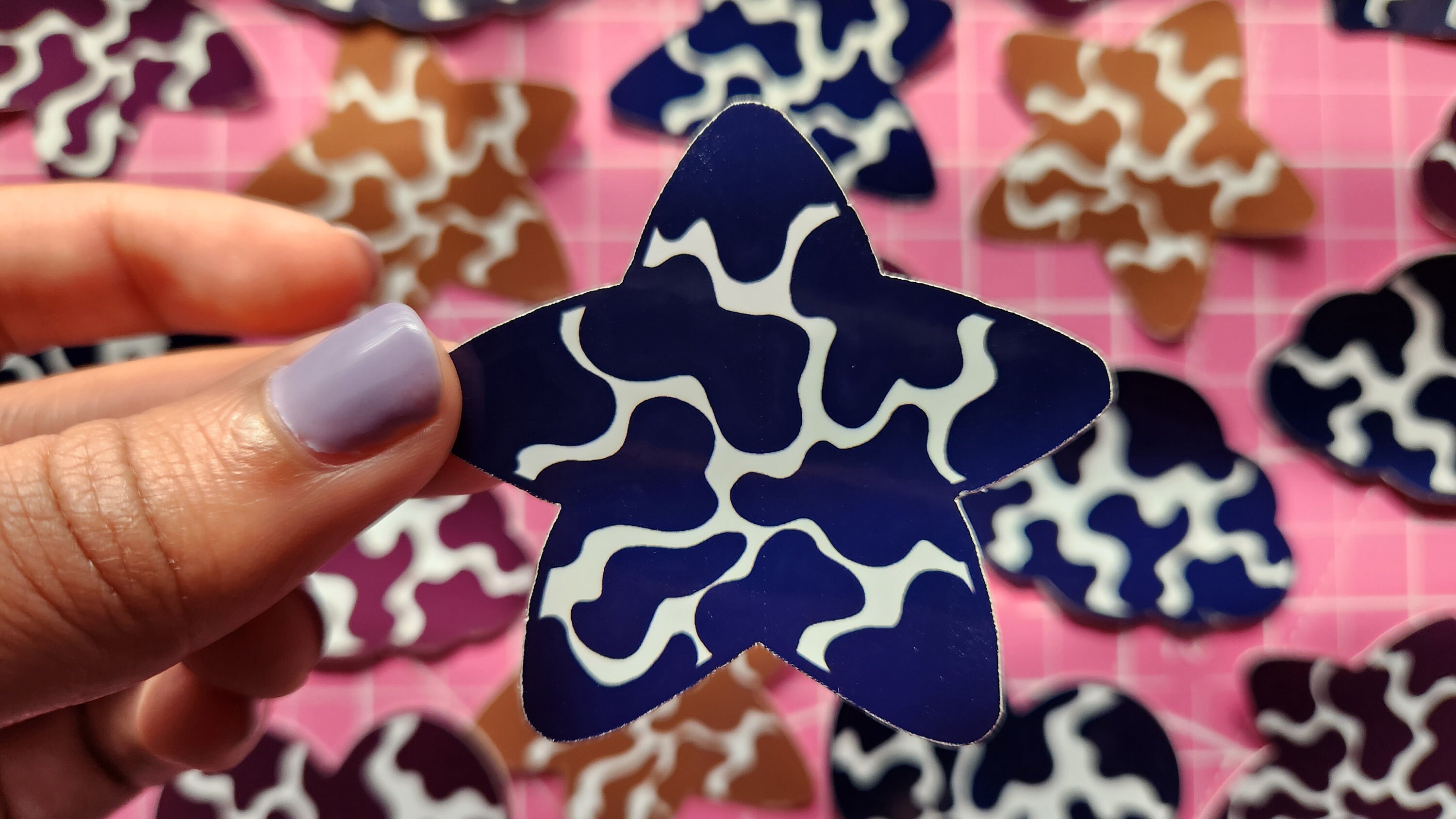 BIG Cow Print Stickers | Natural Colors | Heart, Clouds, & Stars ...