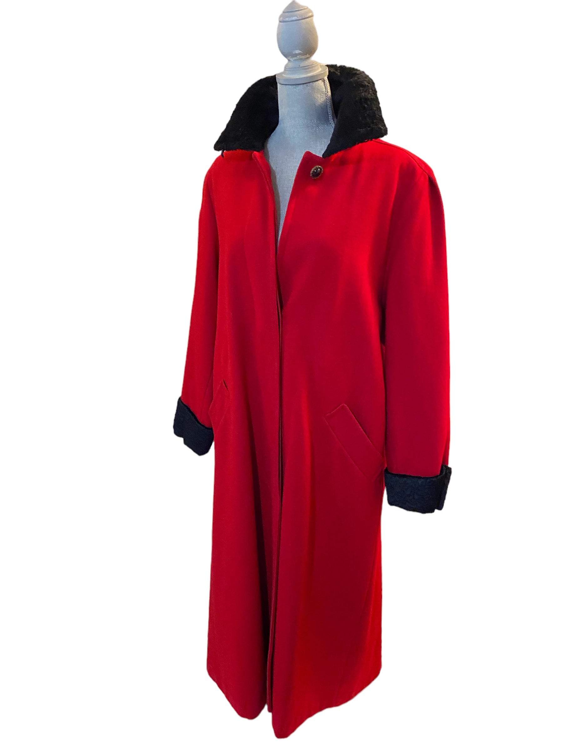 SALE! Pappagallo Red Wool Vintage Winter Swing Coat, Vintage 80’s Wool ...