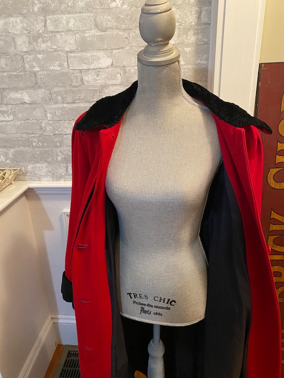 Pappagallo Red Wool Vintage Winter Swing Coat, vintag… - Gem
