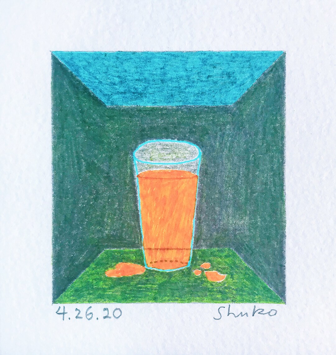 Original Small Drawing: Isolation Orange Juice, Fresh-squeezed - Etsy