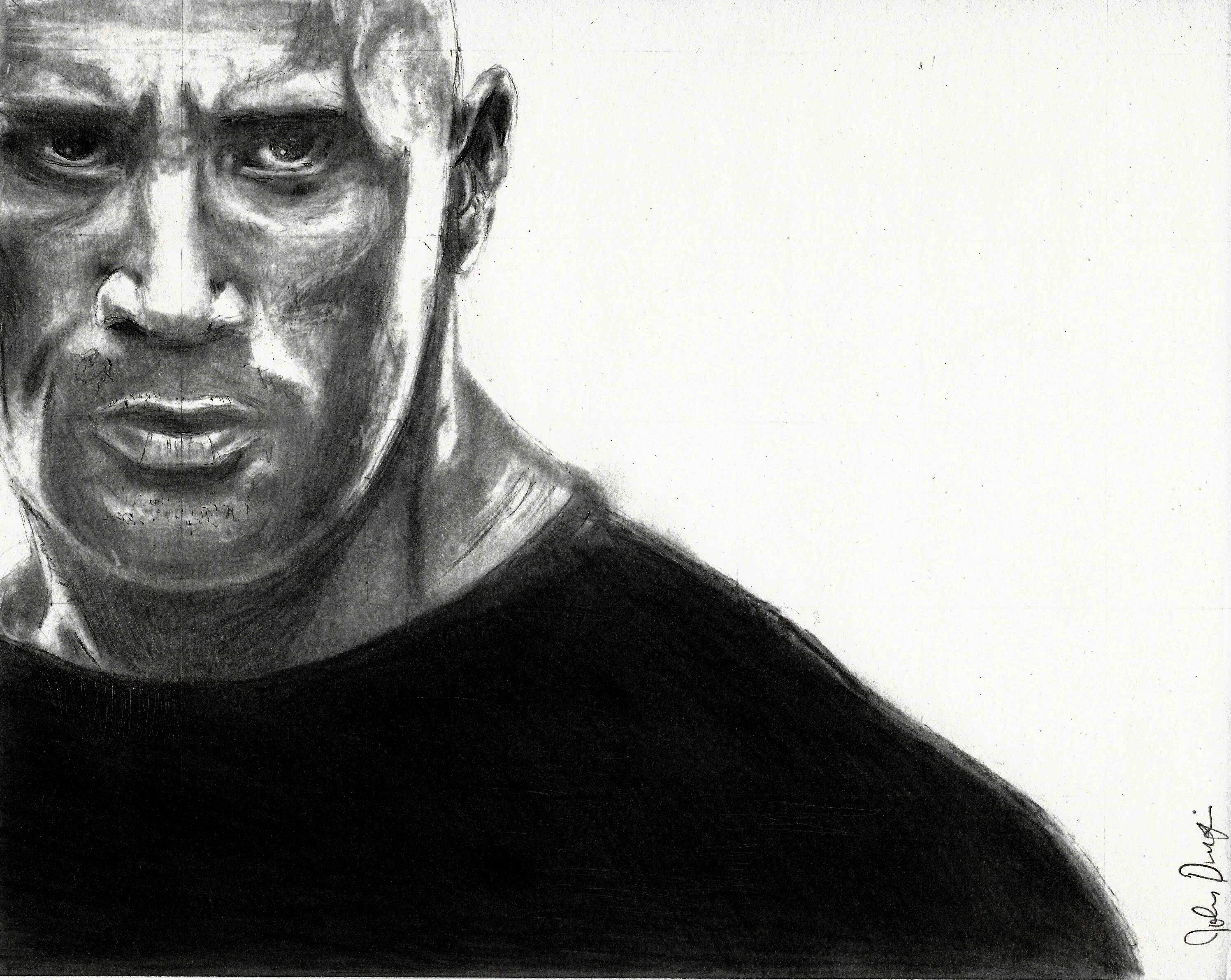 The Rock 8x10 Pencil Drawing print - Etsy