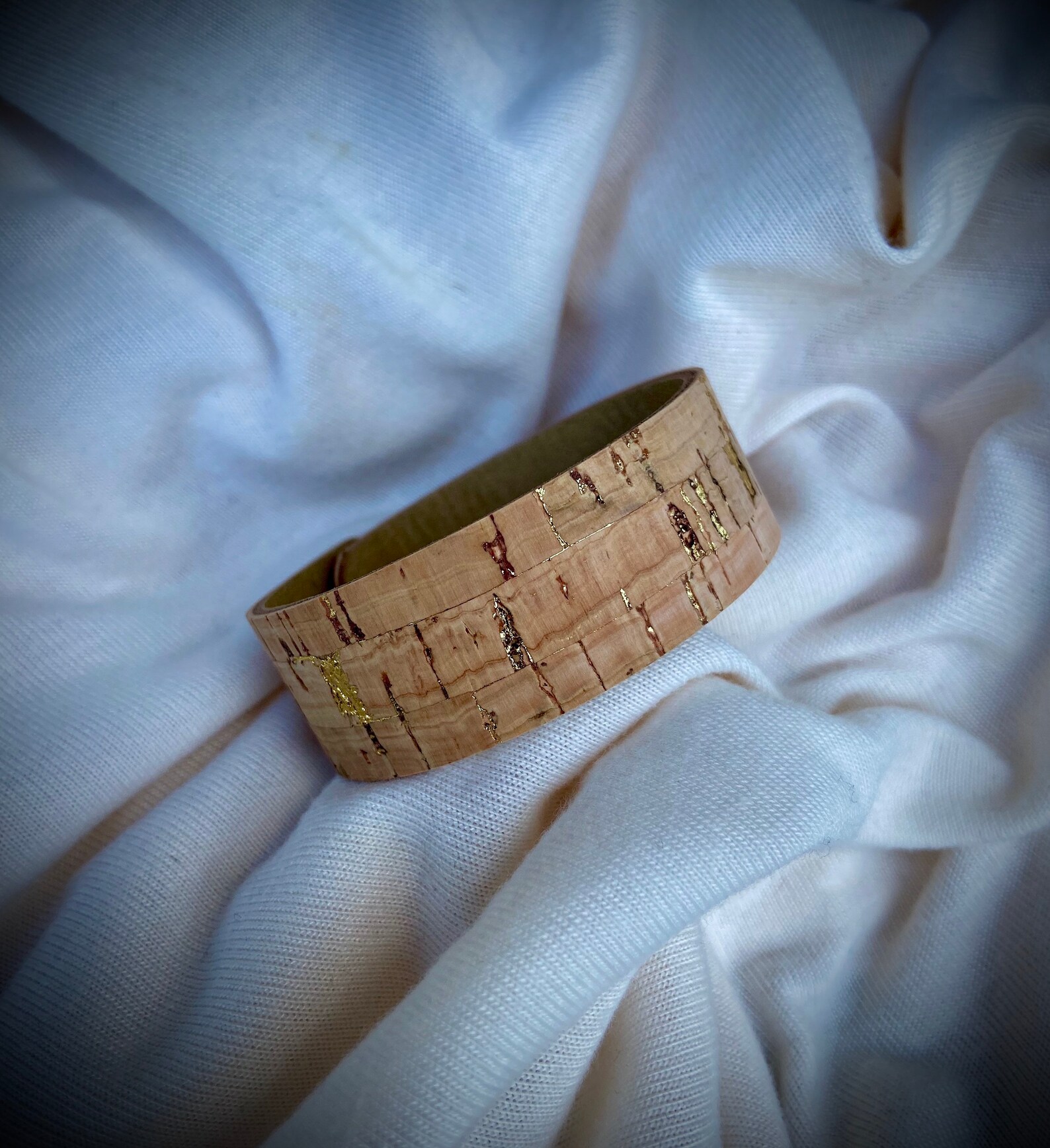 Cork Bracelet, Leather Bracelet, Leather Cuff, Cuff Bracelet, Ladies Bracelet, Metallic Bracelet ...