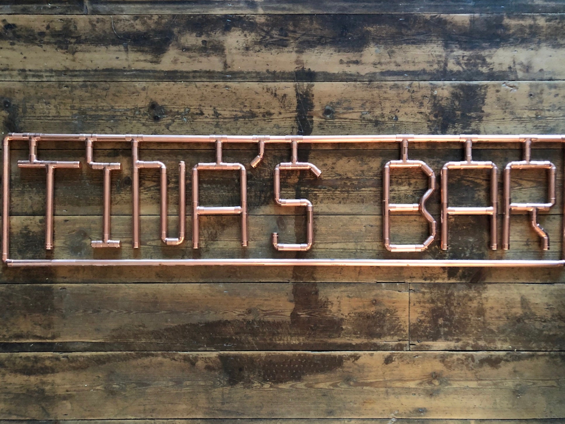 Personalised Copper Pipe Sign Bar Sign Pub Sign Home Bar - Etsy UK