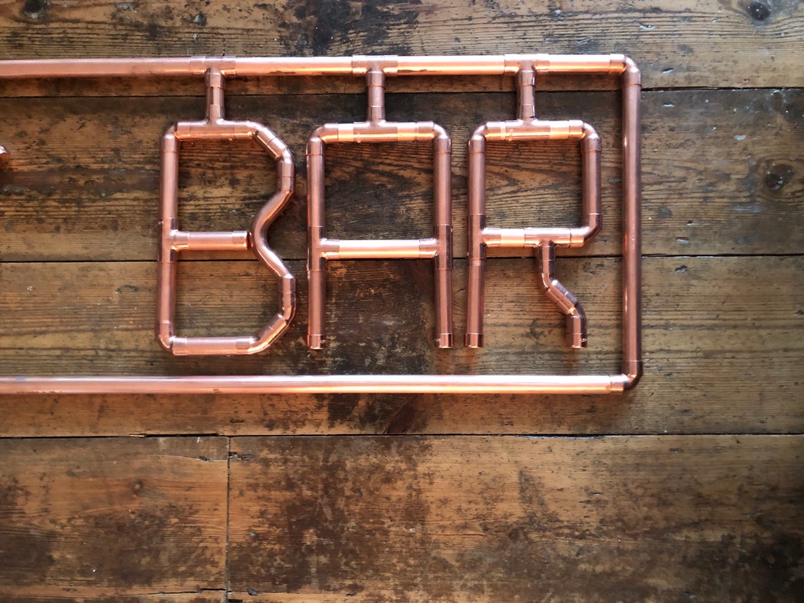 Personalised Copper Pipe Sign Bar Sign Pub Sign Home Bar - Etsy UK