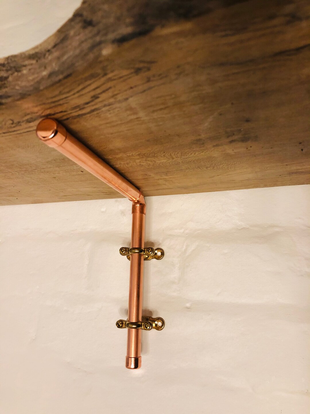 Pair of Copper Pipe Brackets, Shelf Brackets, Regular, Small Size ...