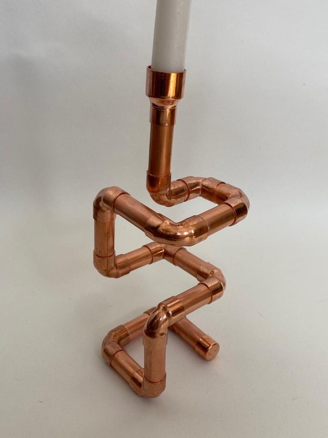 Twisted Copper Pipe Candle Holder - Etsy UK