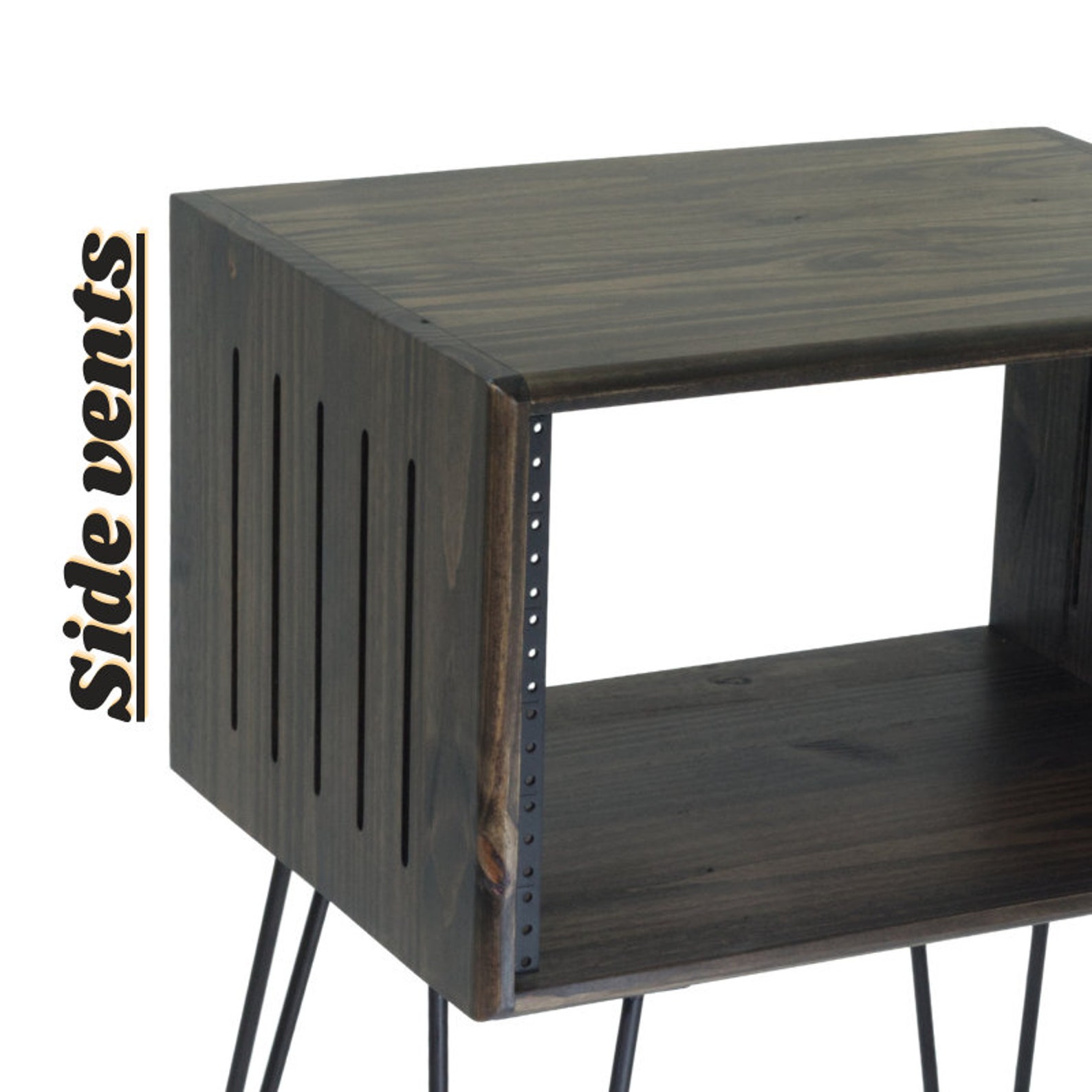 Studio Rack 15 Depth 16 Hairpin Legs Solid Wood Vents - Etsy