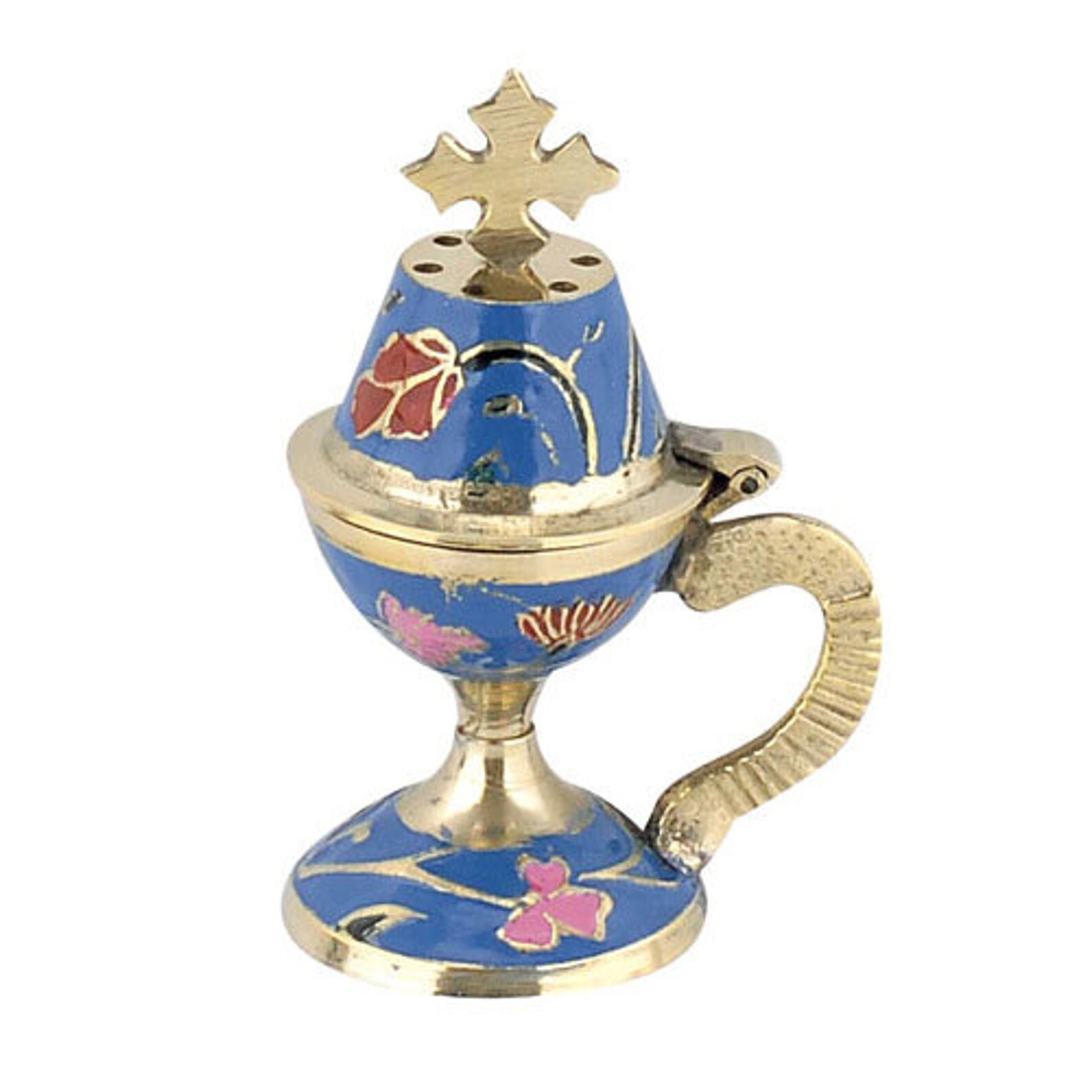 Perfume Burner With Light Blue Enamel Coating Incensario - Etsy