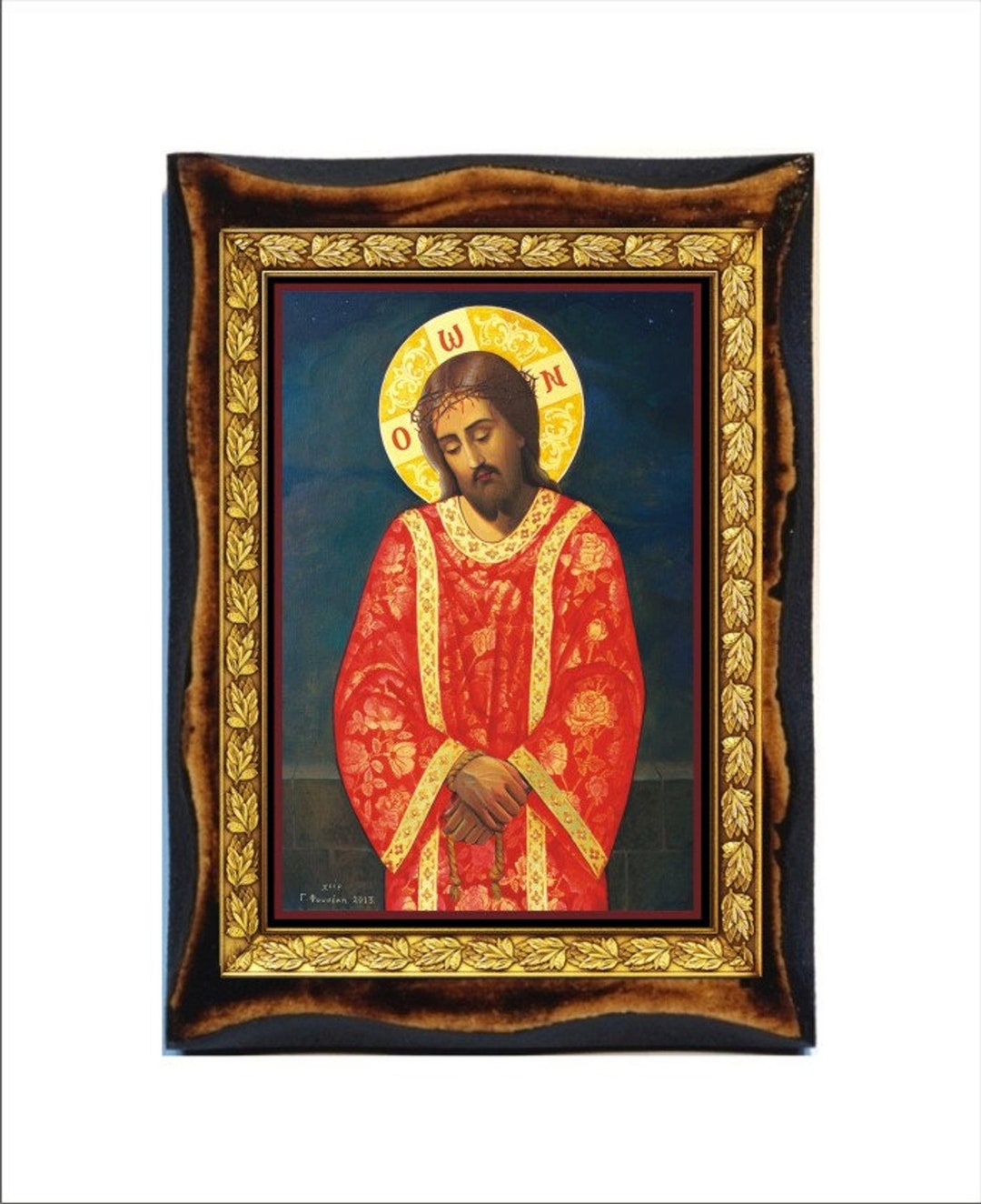 Christ the Bridegroom Behold the Man Nymphios Handmade Wood Icon on ...
