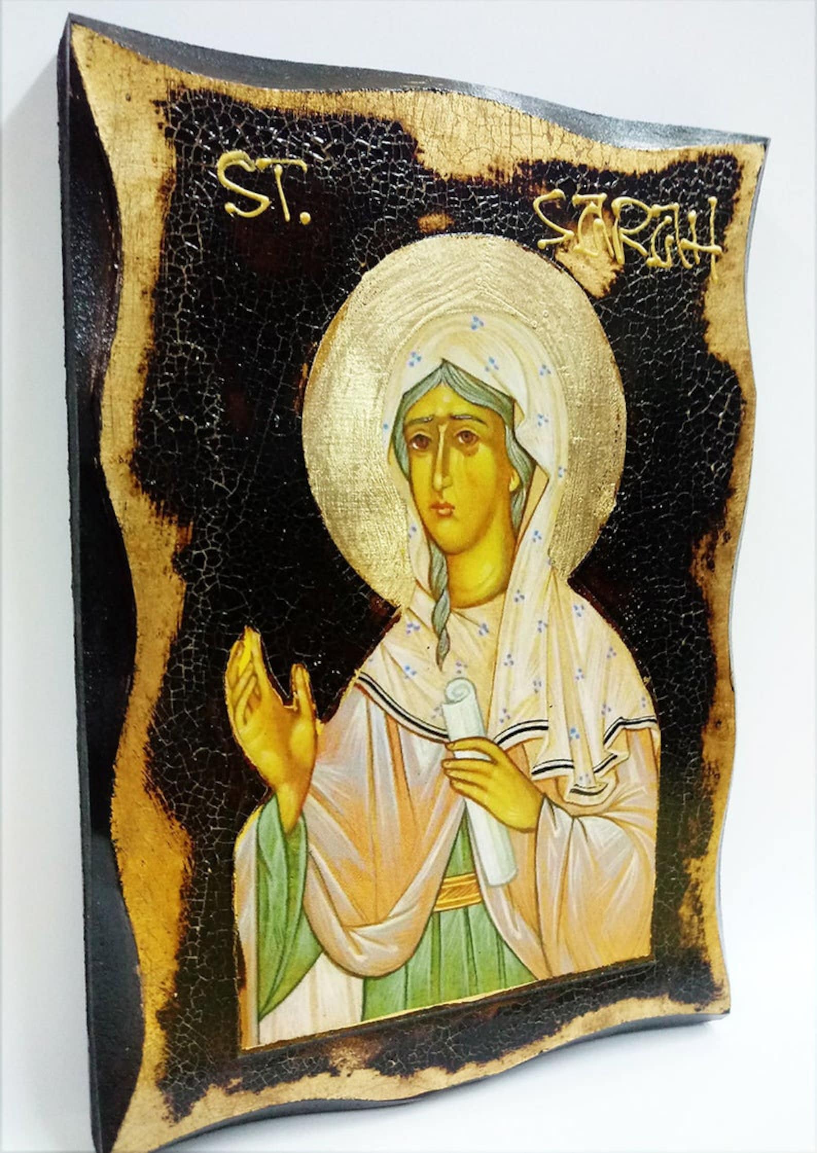 Sarah the Martyr Saint Sarah Sainte Sarah Handmade Wood | Etsy
