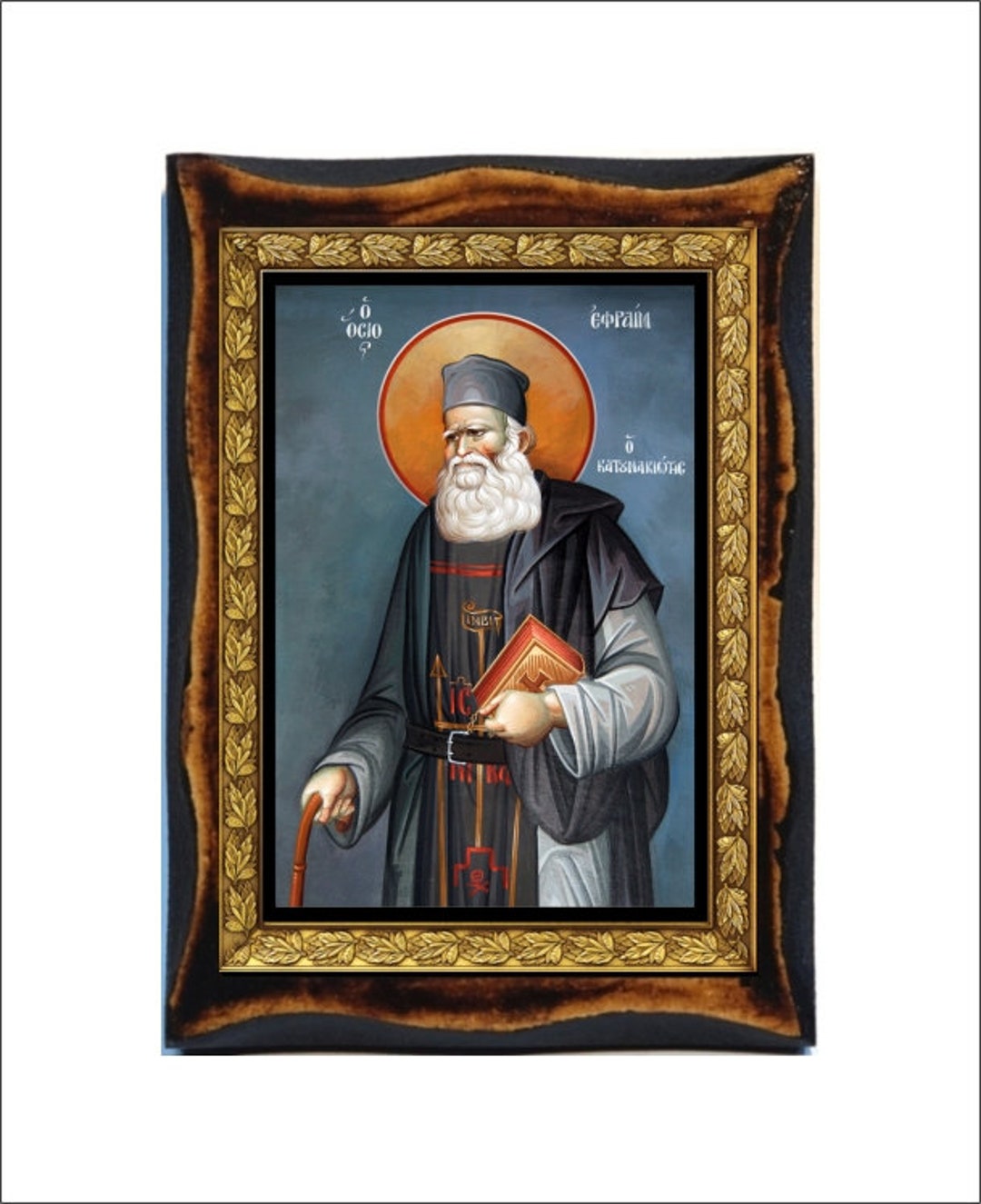 Elder Ephraim of Katounakia ,mount Athos Handmade Wood Icon Plaque ...