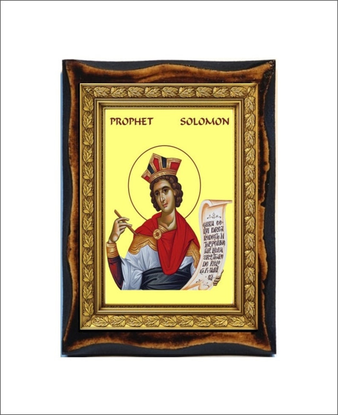 Solomon King of Israel , Jedidiah Prophet Handmade Wood Icon on Plaque ...