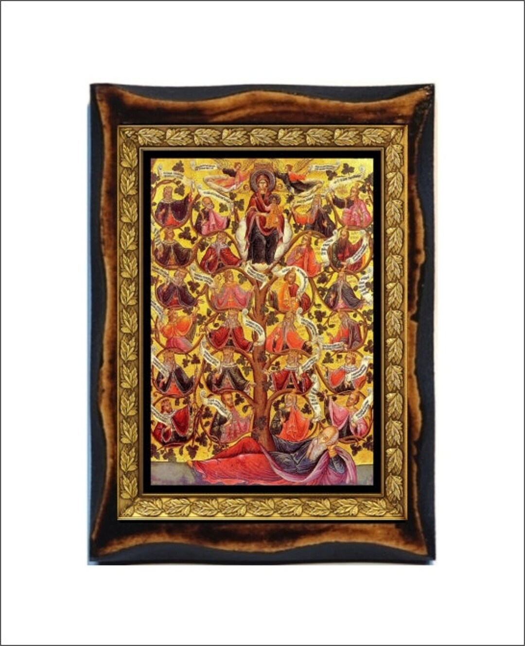 Tree of Jesse Handmade Wood Icon on Plaque Orthodox ,catholic, Roman ...