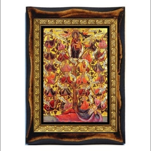 Tree of Jesse Handmade Wood Icon on Plaque Orthodox ,catholic, Roman ...