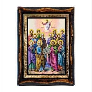 Twelve Apostles the Twelve Disciples Handmade Wood Icon on Plaque ...