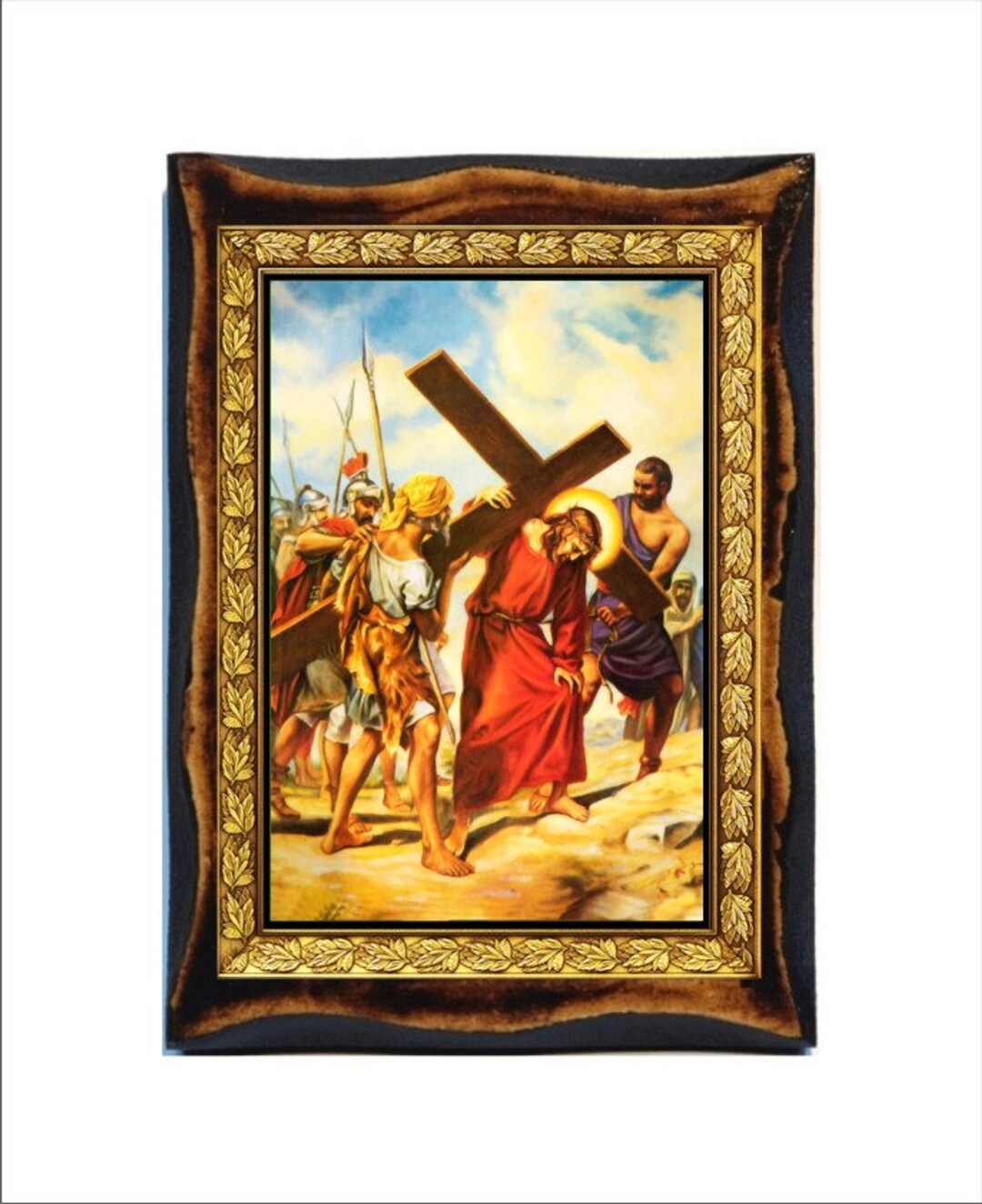 Simon of Cyrene Carries the Cross of Jesus Carrying the Cross With ...