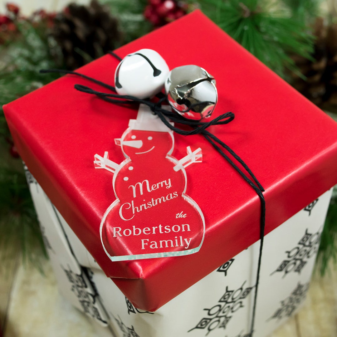 Single Custom Holiday Gift Tag Ornaments-engraved Snowman Ornament ...