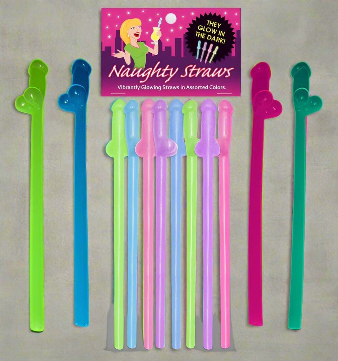 Glow in the Dark Party Straws/ Bachelorette Party Favors/ Bachelor ...