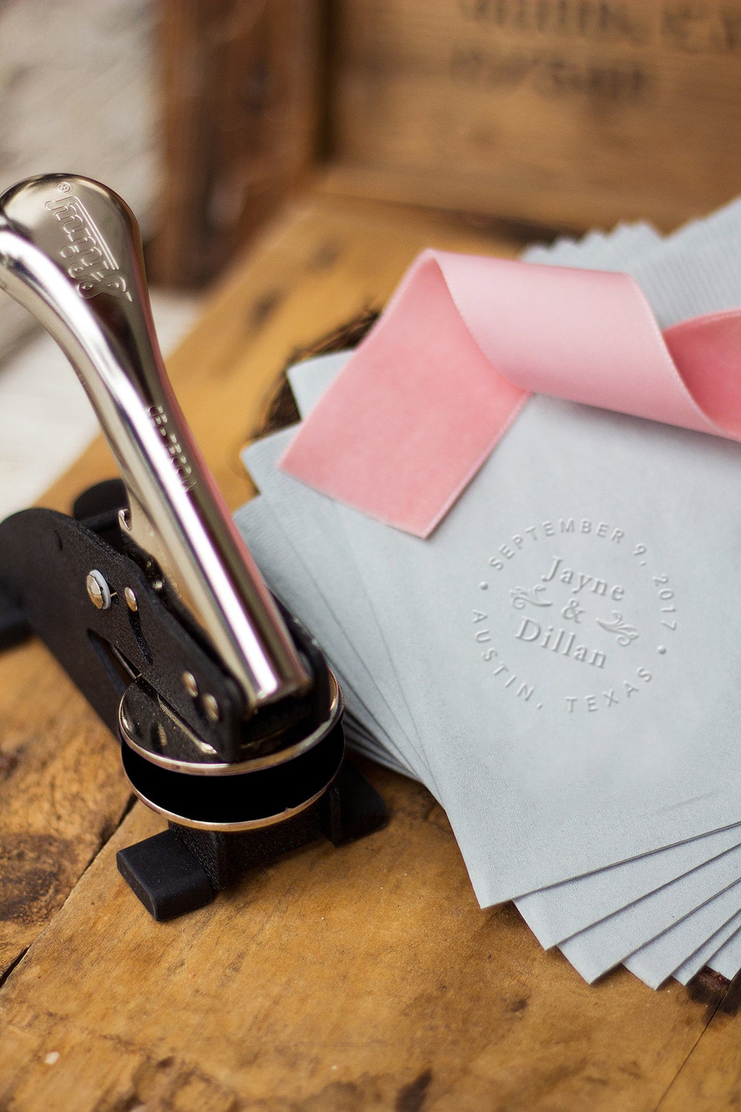 Custom Wedding Embosser/ Personalized Save the Date Embosser With ...