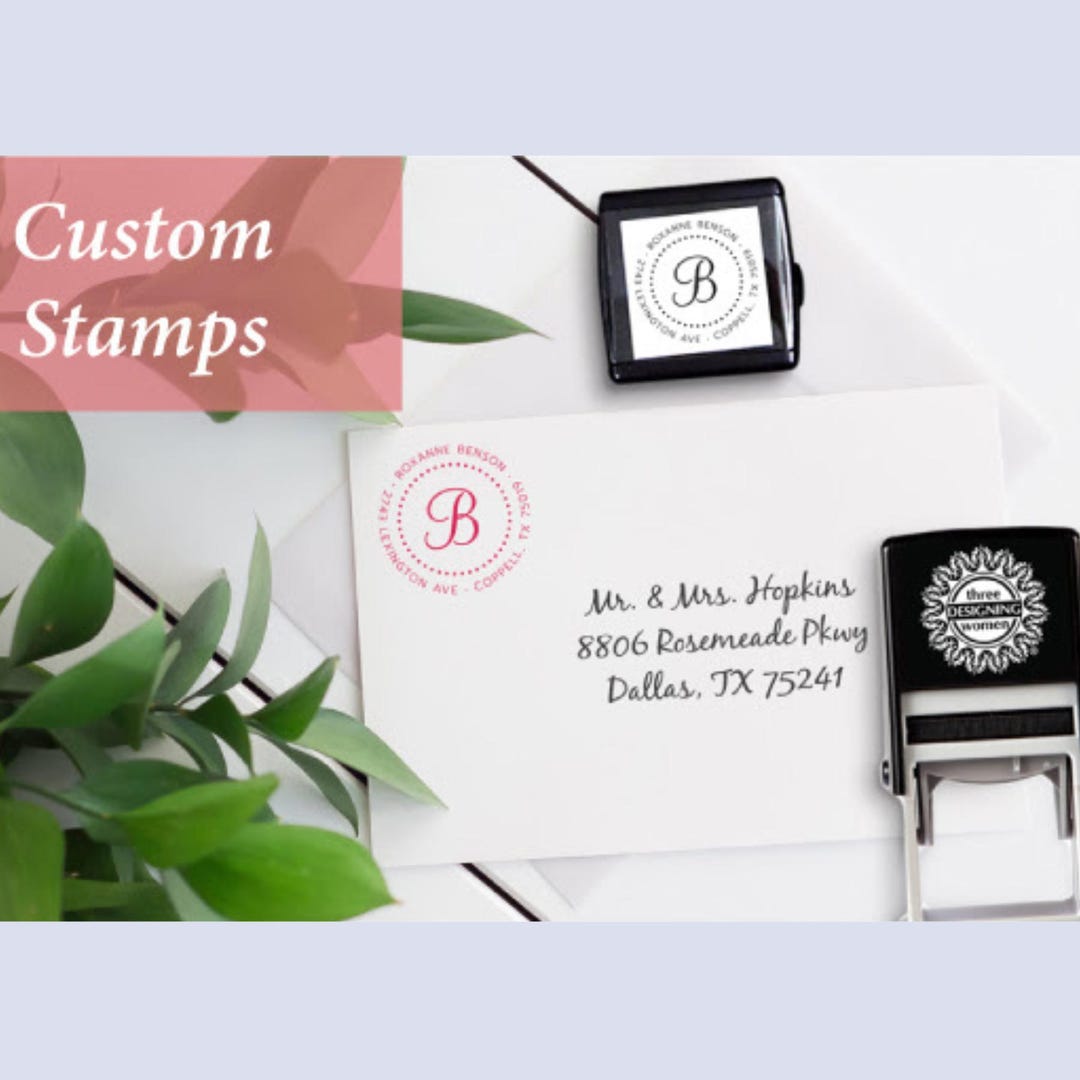 Custom Self-inking Address Stamp Gift Set: 8 Designs, Free Ink - Etsy
