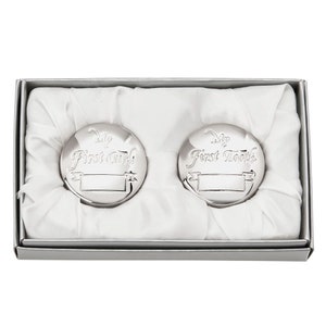 Baby's First Tooth and First Curl Round Silver Box Setpersonalized 1st ...