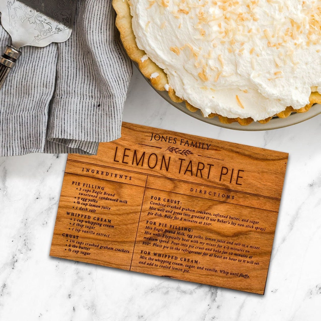 Set of Custom Engraved Recipe Cards-choose 4-6-8 Personalized Wooden ...