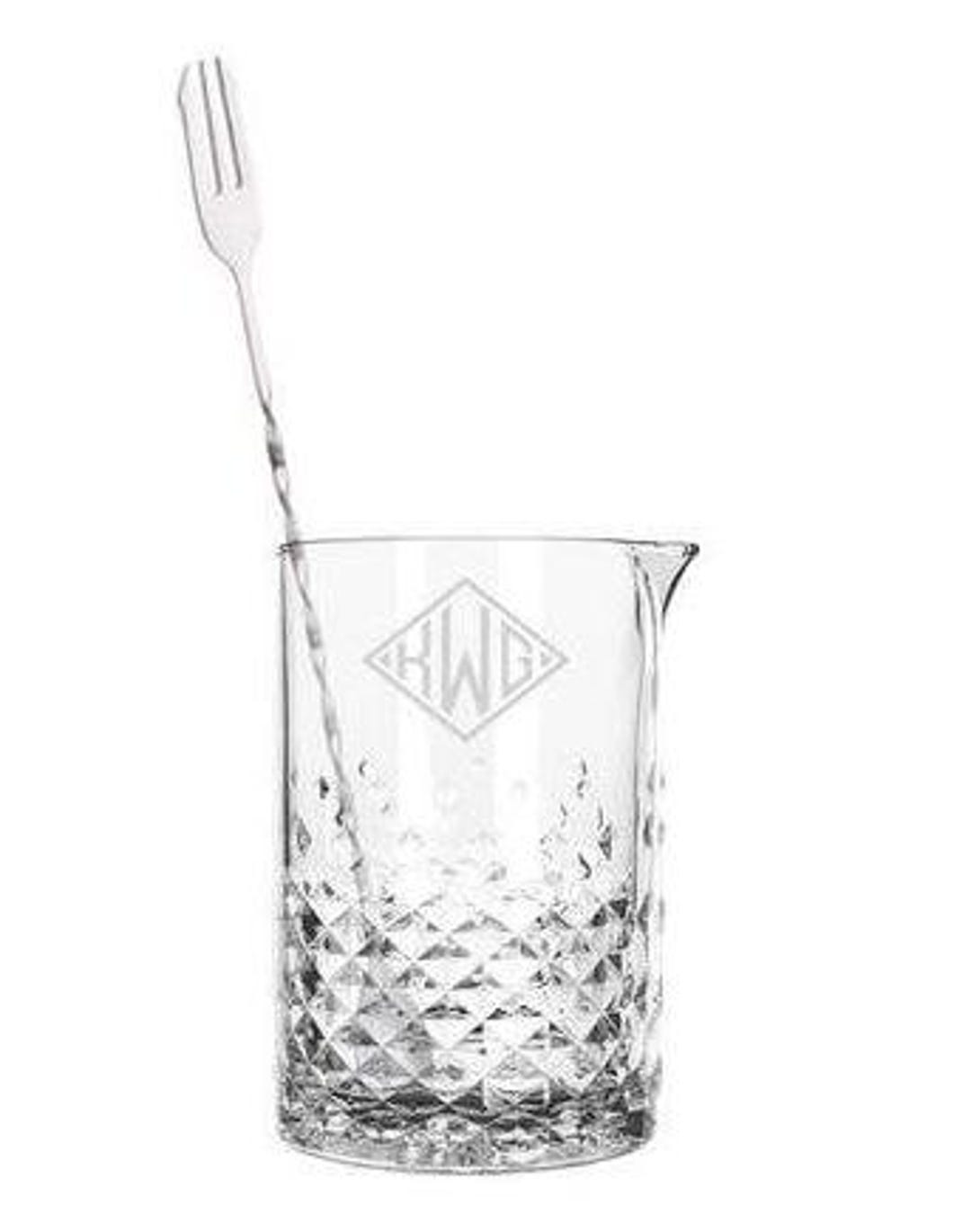 Personalized Cocktail Mixing Pitcher-monogrammed Barware-faceted Mixing ...