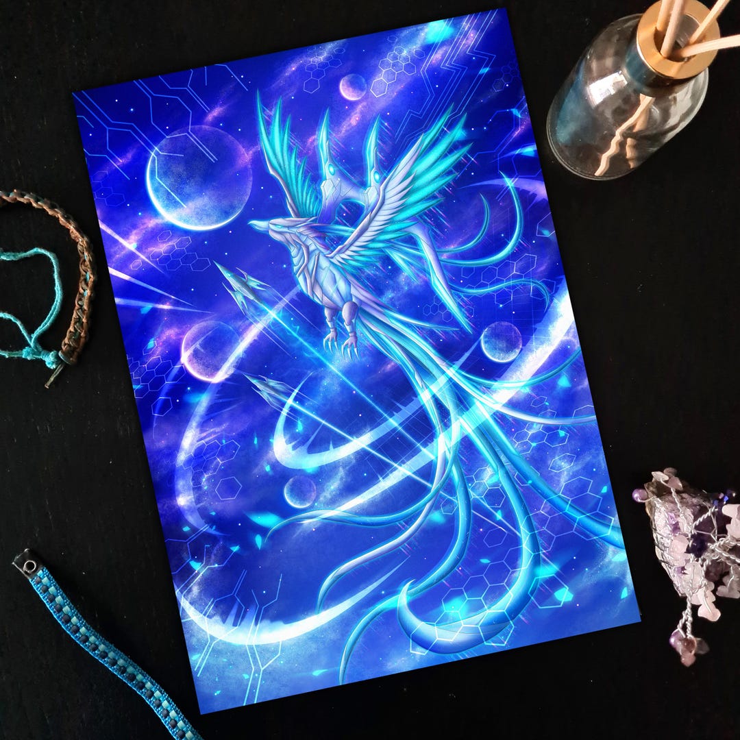 Futuristic Phoenix Art Print 'transcending Skies' by Lux Vestra Art ...