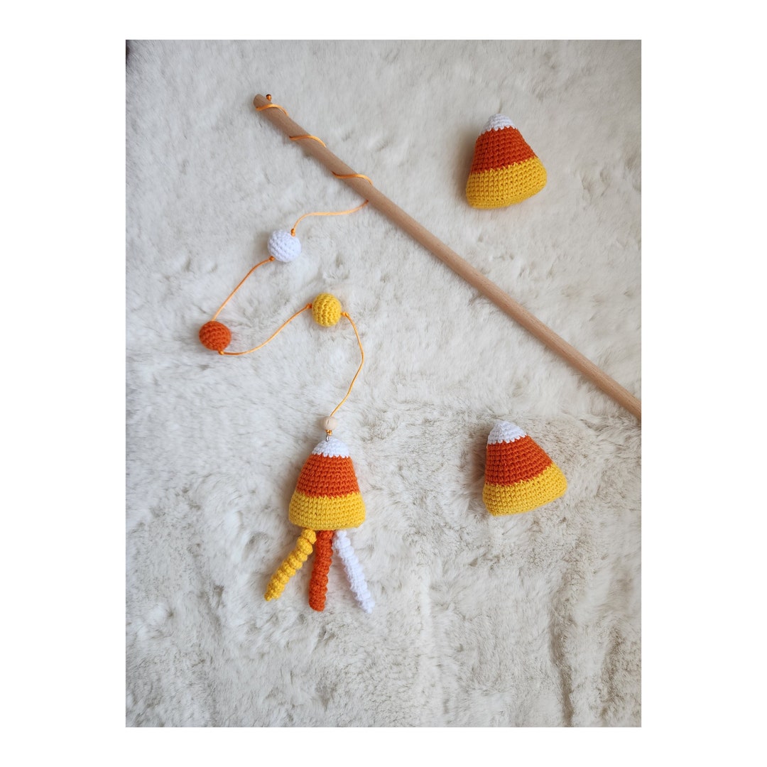 Candy Corn Cat Fishing Rod Halloween Cat Toys Cat Fishing - Etsy