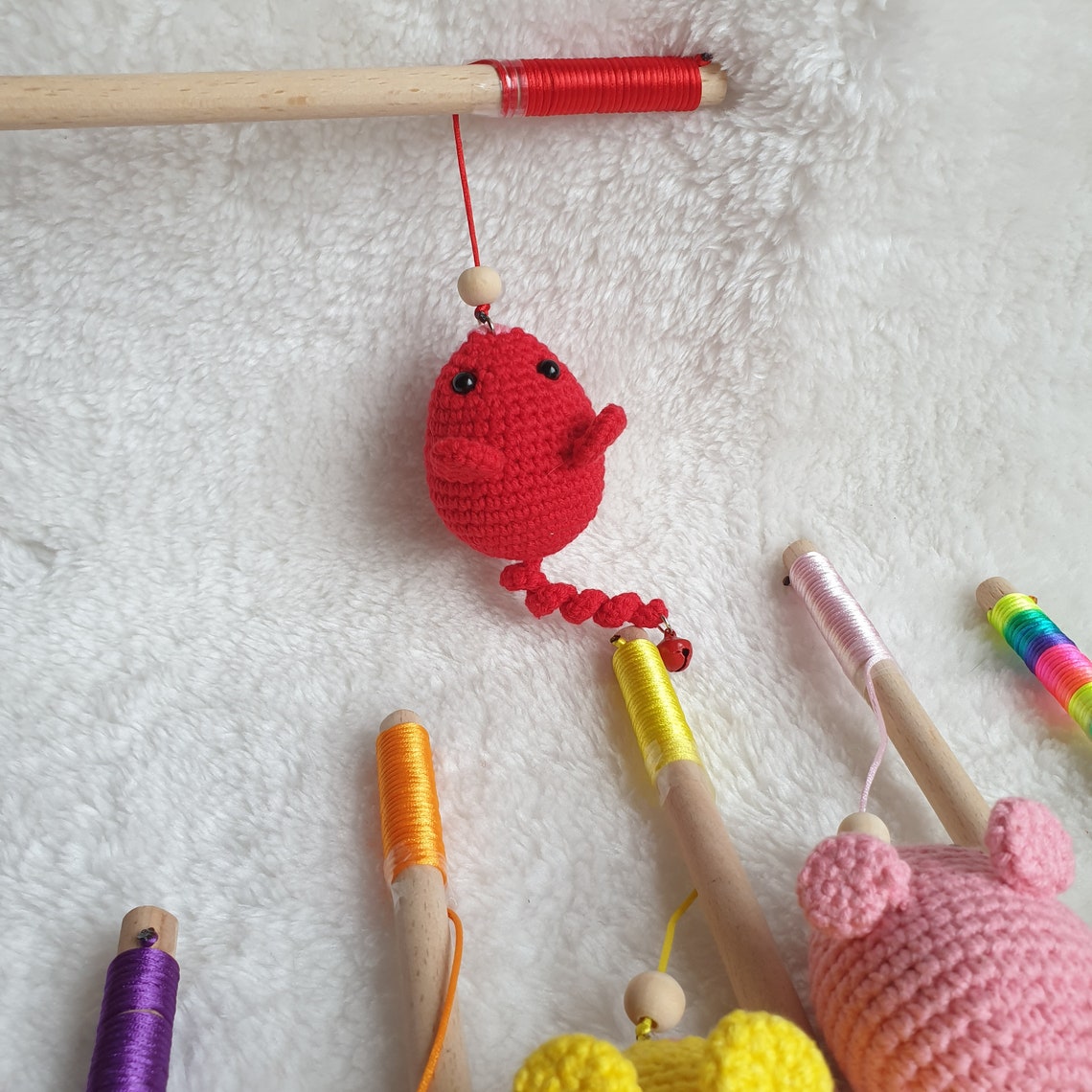 Mouse Fishing Rod Cute Cat Teaser Cat Wand Fishing Pole for - Etsy