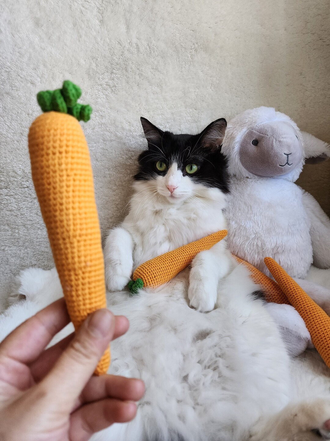 Carrot Cat Toy , Catnip Carrot Toy, Crochet Carrot, Valerian Cat Toy ...