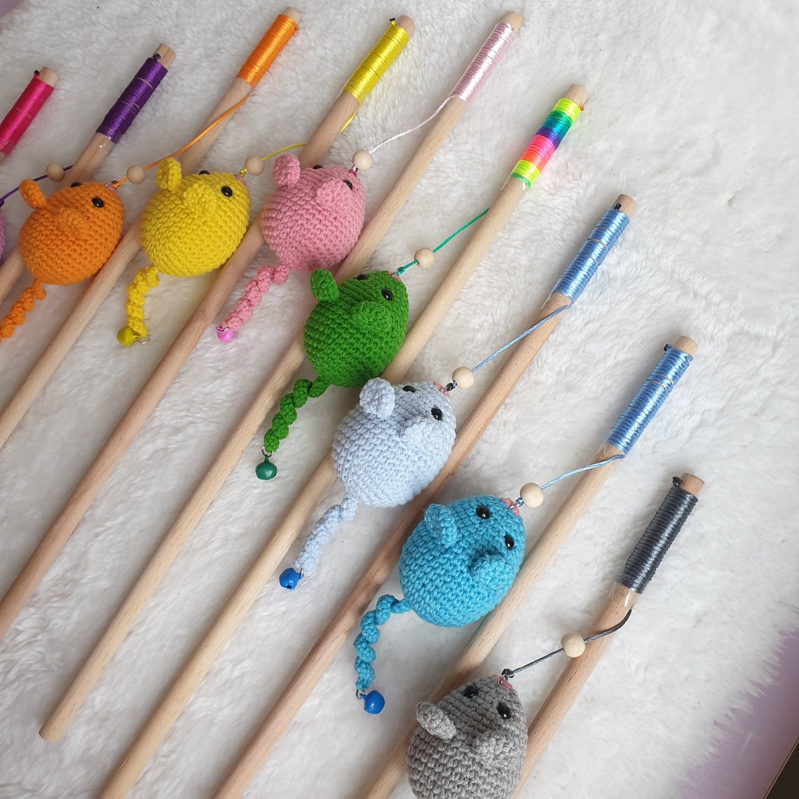 Mouse Fishing Rod Cute Cat Teaser Cat Wand Fishing Pole for - Etsy