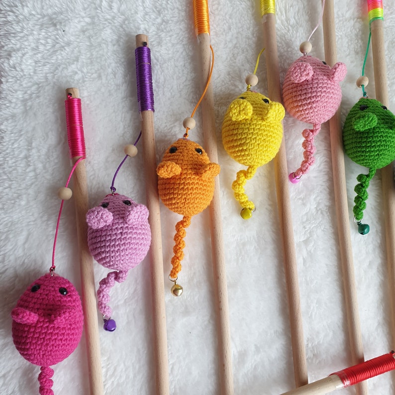 Mouse Fishing Rod Cute Cat Teaser Cat Wand Fishing Pole for - Etsy