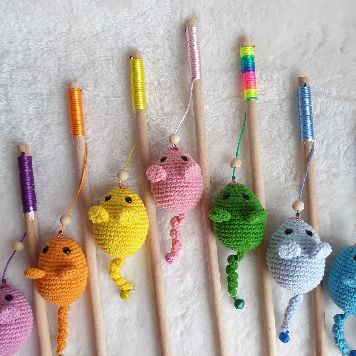 Mouse Fishing Rod Cute Cat Teaser Cat Wand Fishing Pole for - Etsy