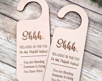 Funny Wood Door Knob Sign | Etsy