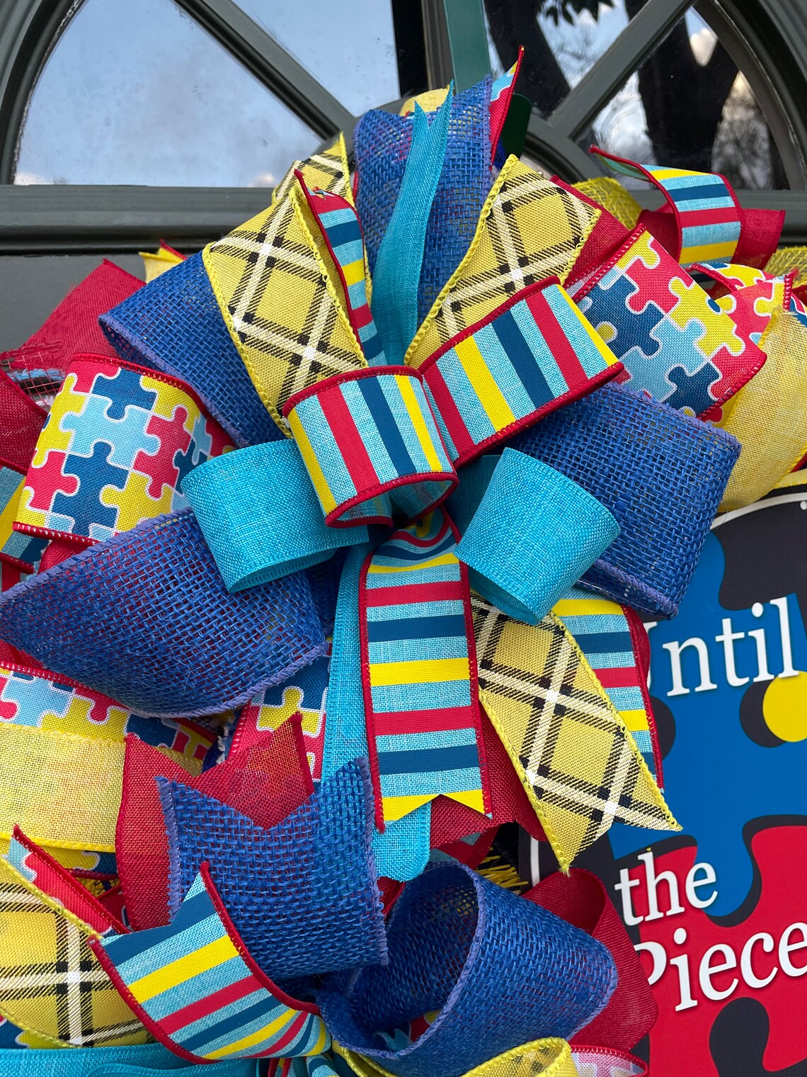 Autism Awareness Autism Wreath Front Door Wreath Porch Decor Door ...