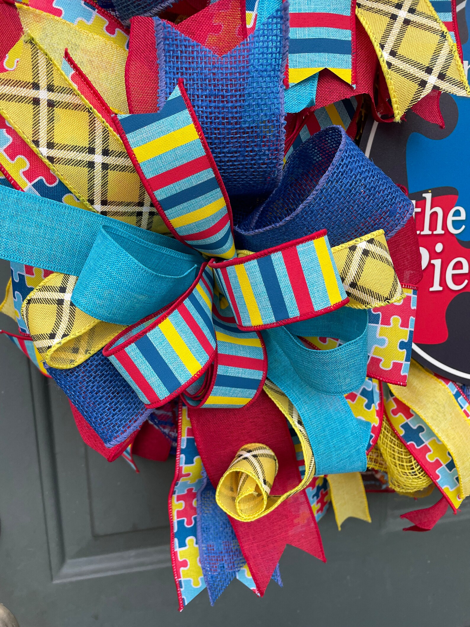 Autism Awareness Autism Wreath Front Door Wreath Porch Decor Door ...