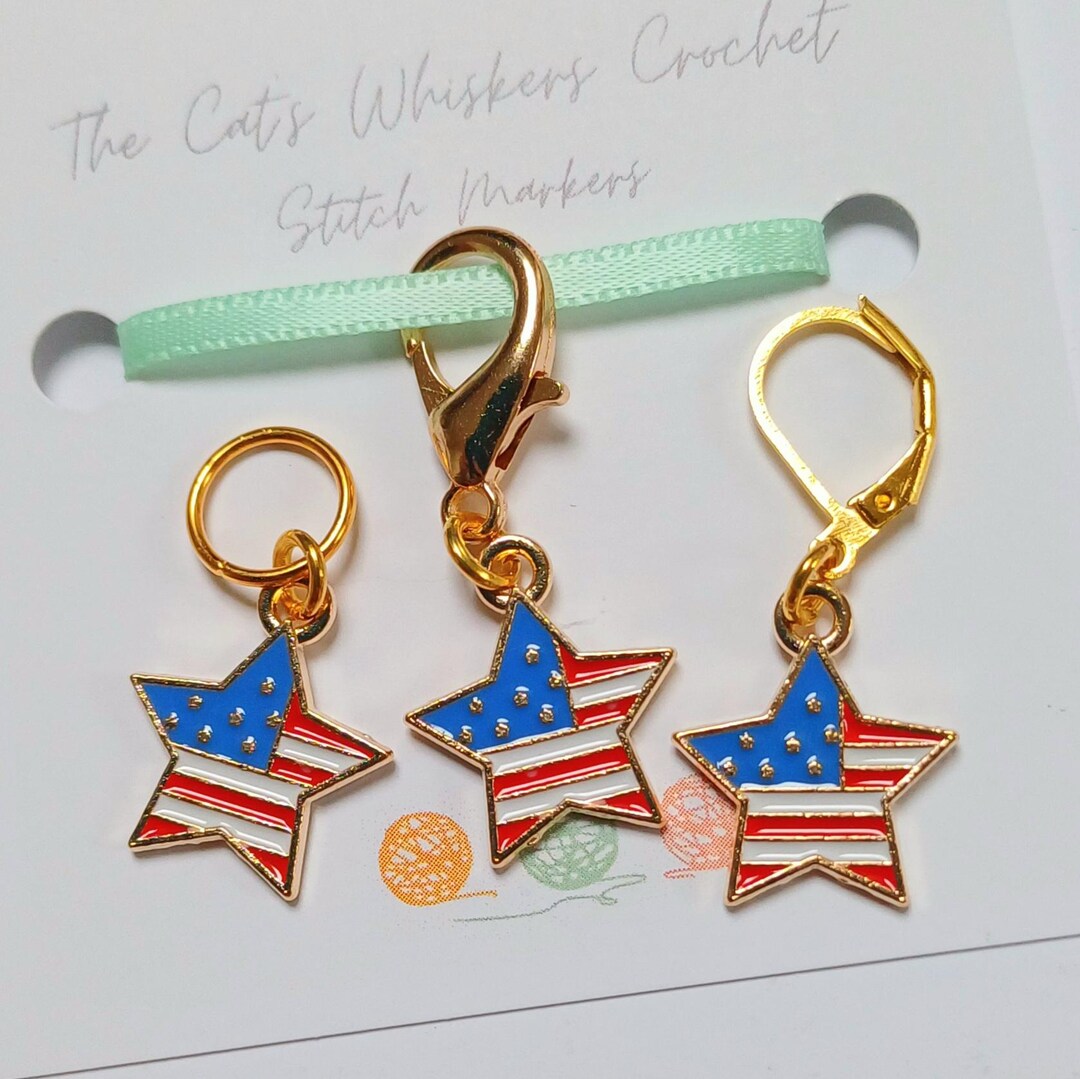 USA Stitch Marker, Stitch Markers for Crochet and Knitting, Progress ...